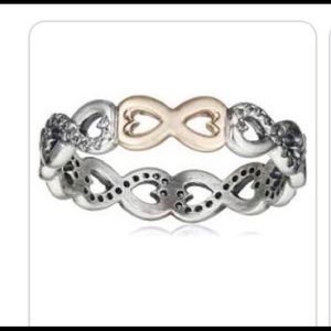 Pandora | Jewelry | Pandora Gold Silver Infinite Love Ring | Poshmark